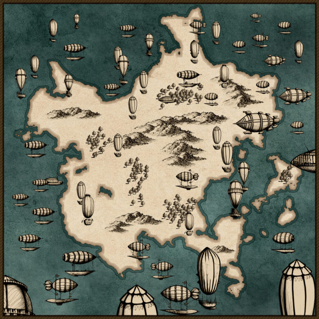 Fantasy Airships Vintage Assets Pack | Fantasy Map Assets