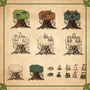 Elven Tree Towns Creator ( easy and fast ) | Fantasy Map Assets