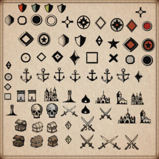 Vintage Generic Markers and Landmarks Pack - Cities, towns, ports ...