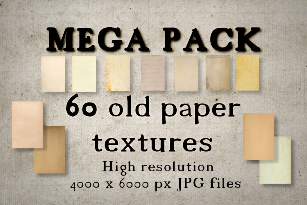 60 old paper and parchment textures | Fantasy Map Assets