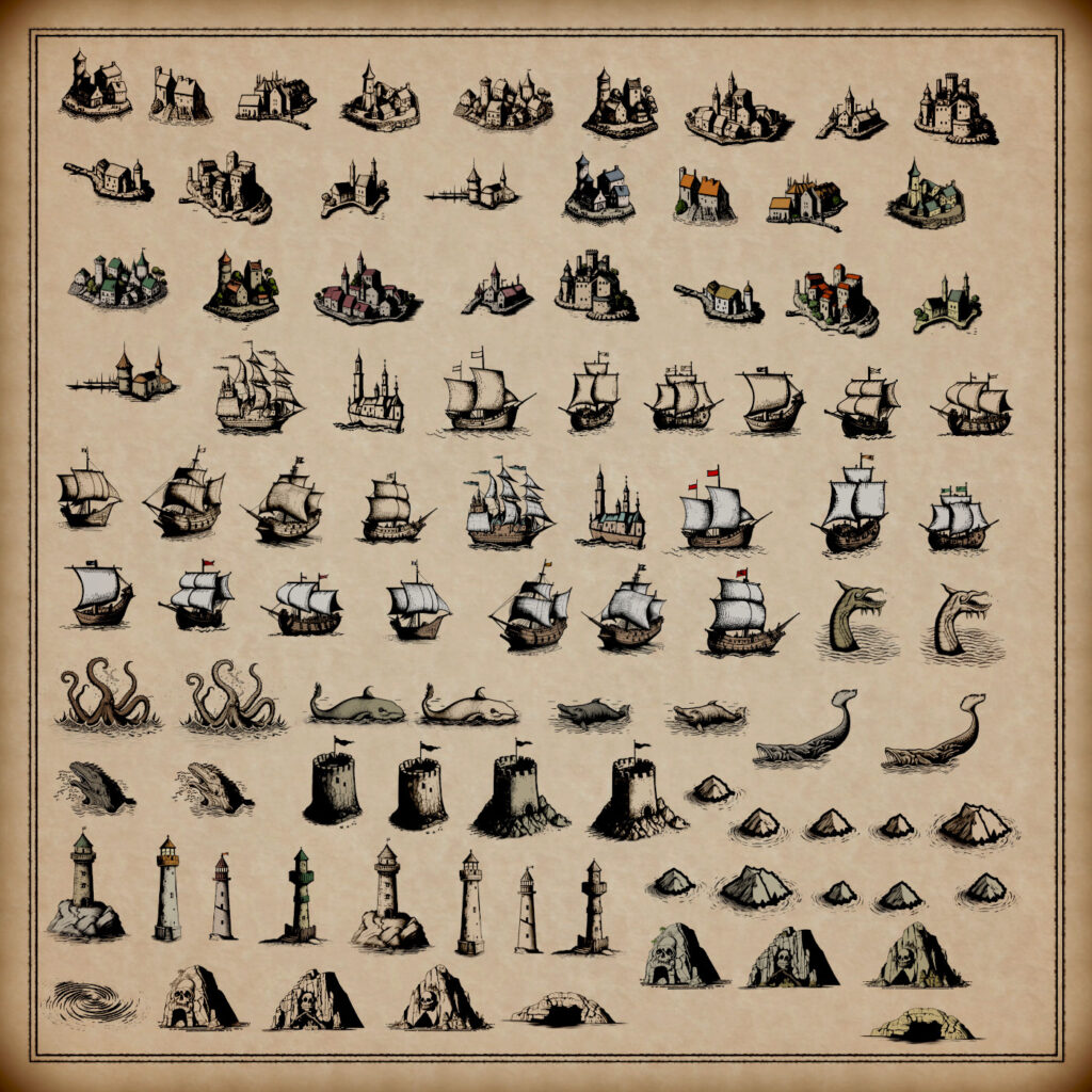 Seafaring Vintage Assets Megapack (141 assets) : city ports, ships, sea ...
