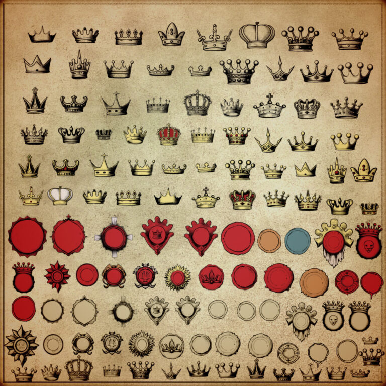Old Cartography Ultimate Royal Seal and Crown Assets Pack