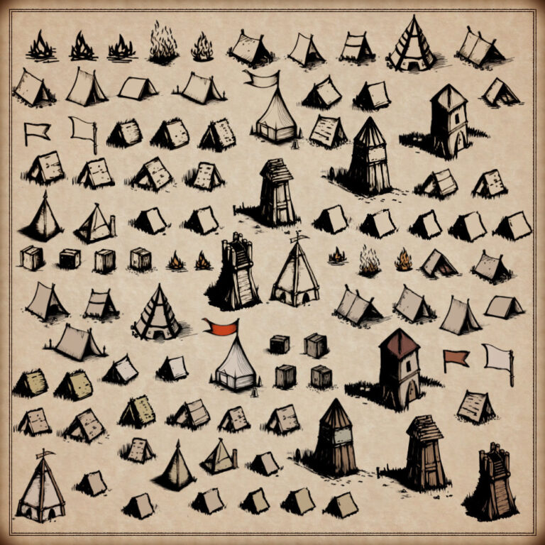 Fantasy Medieval Camps, Tents and Outposts - Vintage Assets
