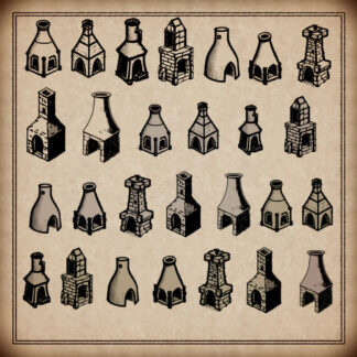 Medieval Fantasy Blacksmith Forges Pack : 27 vintage assets