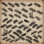 Docks & Ports Vintage Map Assets Pack ( pontoons, piers, rowboat / ship )