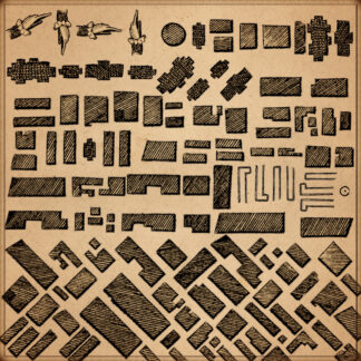 Old Cartography top down city buildings & local assets