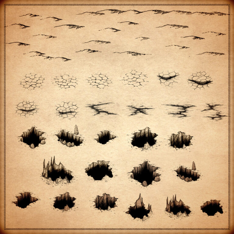 Old Cartography Topographic Assets Complete Bundle - Fantasy map assets