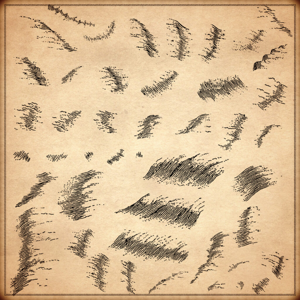 Old Cartography Topographic Assets Complete Bundle - Fantasy map assets