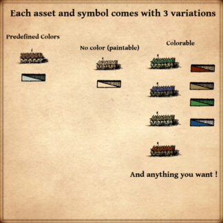 Battlefield Units and War symbols - Fantasy Map Assets Pack