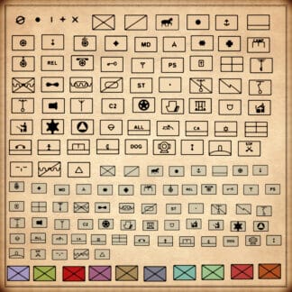 Battlefield Units and War symbols - Fantasy Map Assets Pack