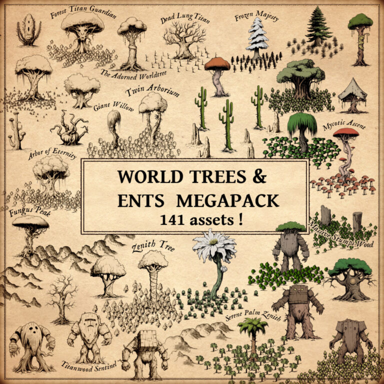 World Trees and Ents - 141 Cartography Assets MEGAPACK
