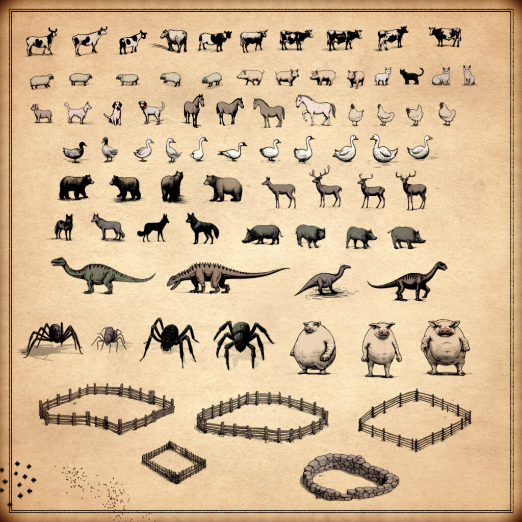 Farm Animals, wildlife & Beasts - Wonderdraft assets