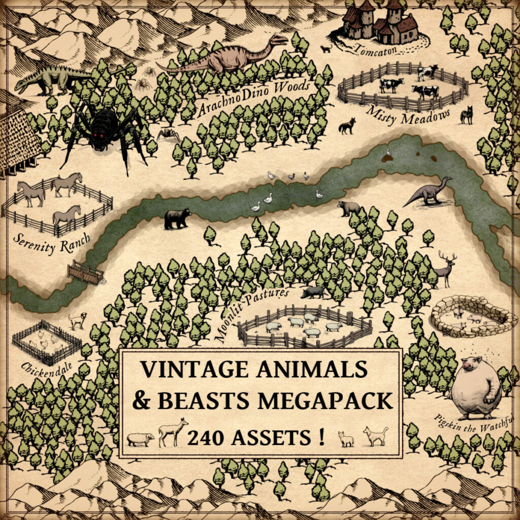 Farm Animals, wildlife & Beasts - Wonderdraft assets