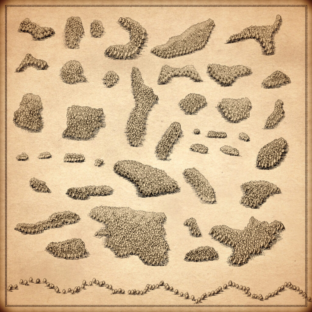 Forests & tree Clumps assets for fantasy maps & Wonderdraft