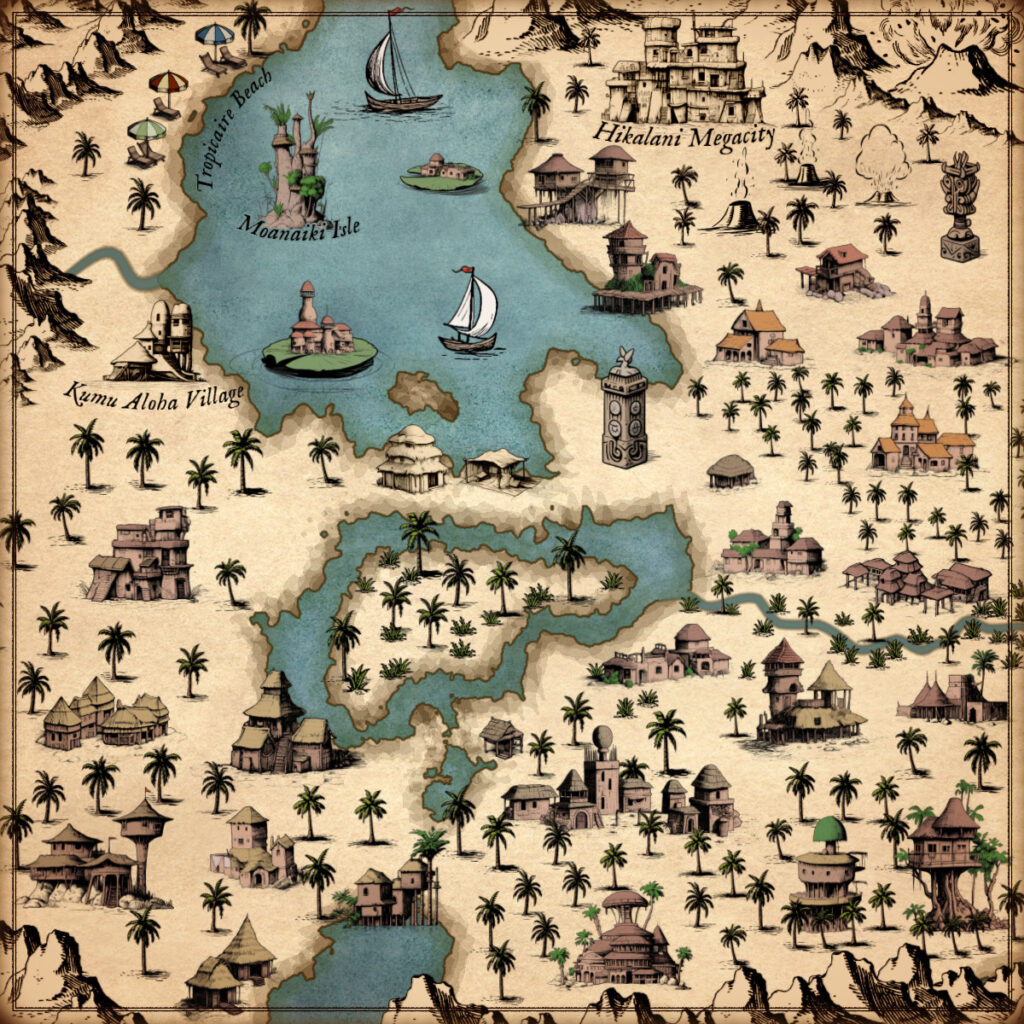 Tribal & Tropical Mountains, Volcanoes, & Geysers map assets