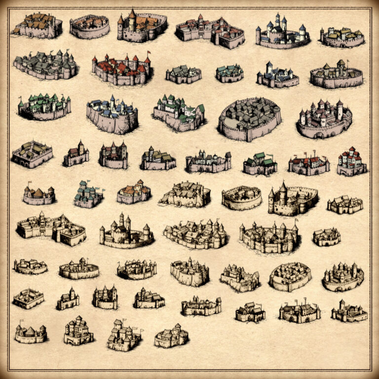 Fortified Medieval cities & towns - Cartography Assets Pack
