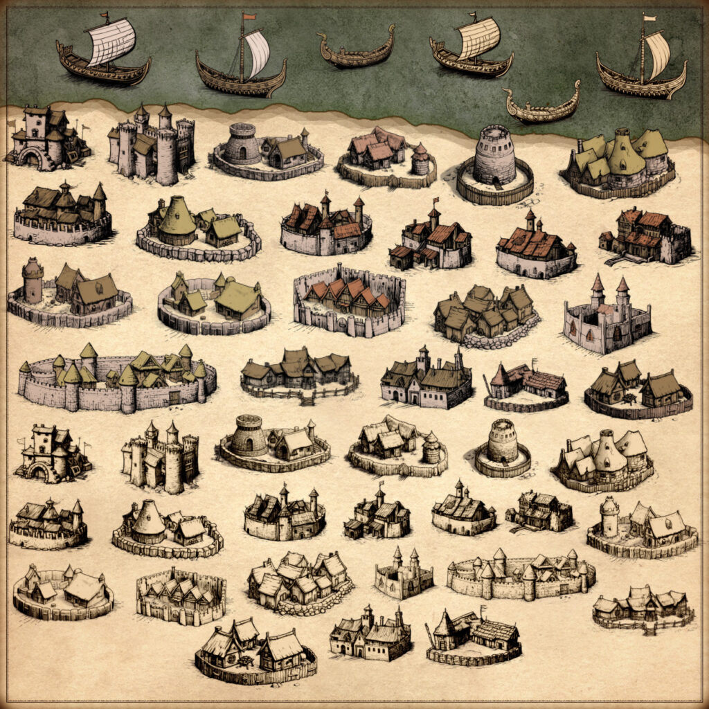 Fortified Nordic & Viking Settlements fantasy map symbols