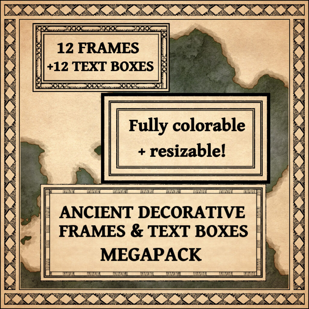 Ancient Frames & Text Boxes Megapack