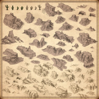 Wild West Vintage Assets - Fantasy Map symbols Complete Pack