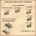 Wild West Vintage Assets - Fantasy Map symbols Complete Pack