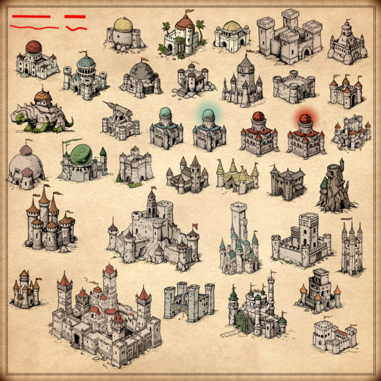 Vintage Fantasy & Medieval Castles - Cartography Assets Pack