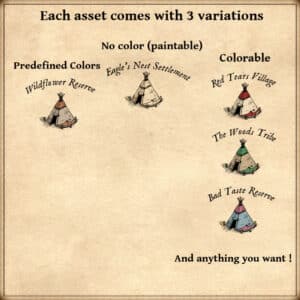 Wild West Cowboys and Indians - Vintage Map Assets Pack
