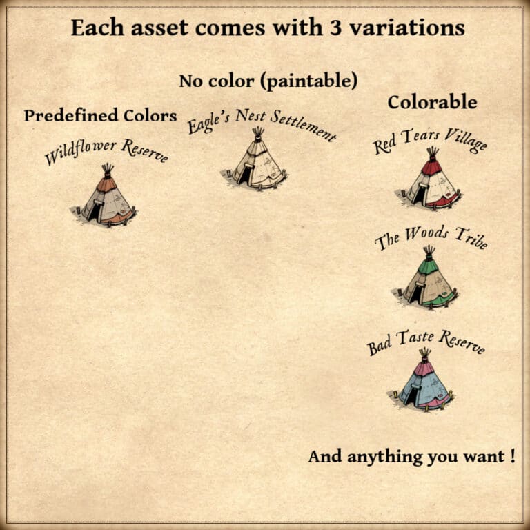 Wild West Cowboys and Indians - Vintage Map Assets Pack