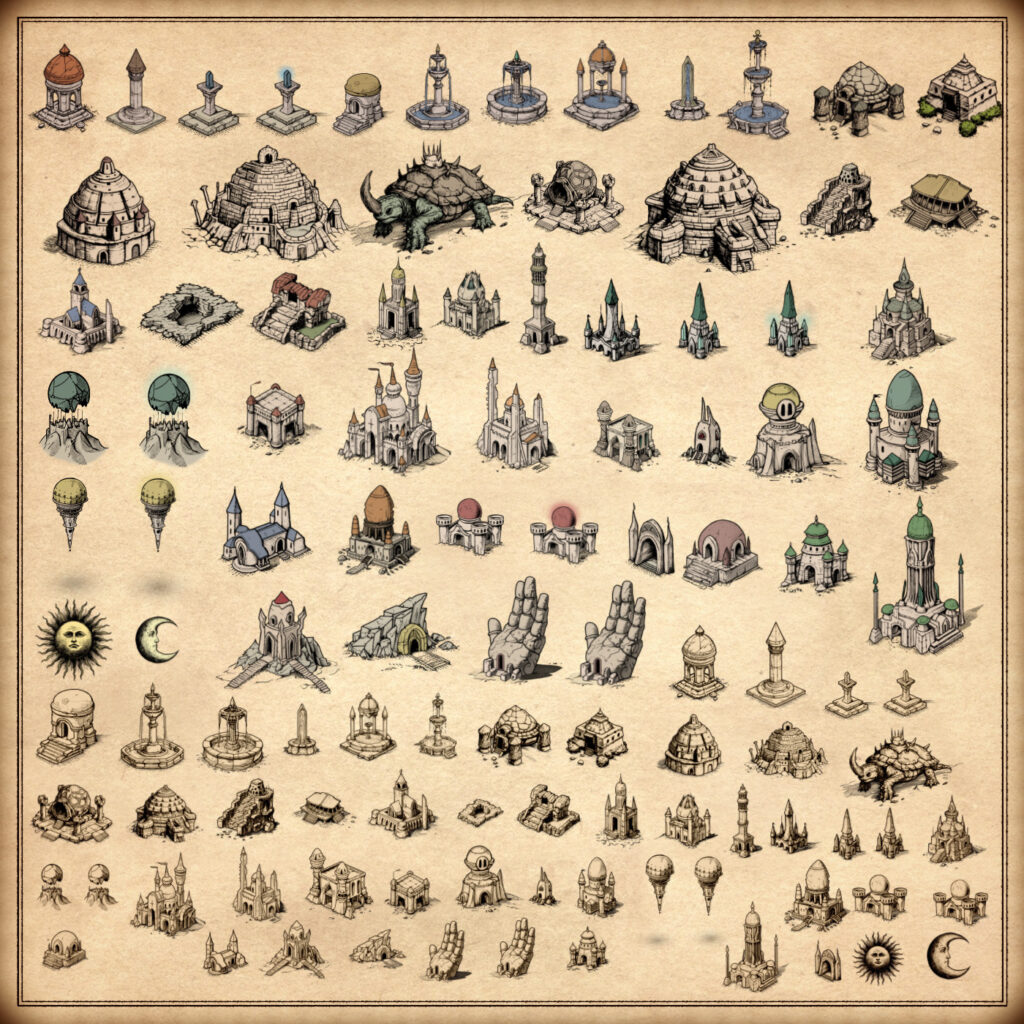 Vintage Fantasy & Medieval Temples & shrines Assets Megapack