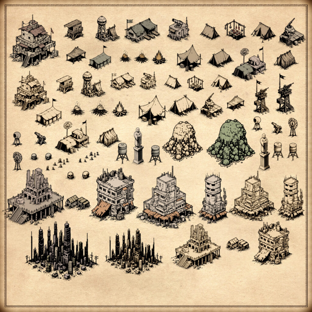 Post-Apocalyptic Mad Max Vintage cartography assets MEGAPACK