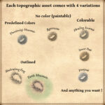 Old Cartography top-down mountains & topography assets pack