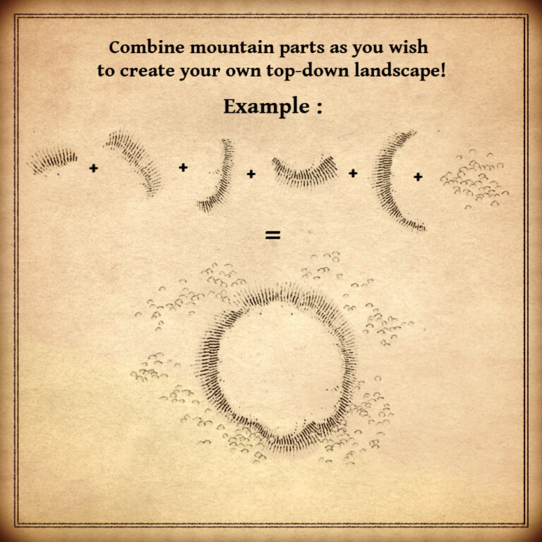Old Cartography top-down mountains & topography assets pack