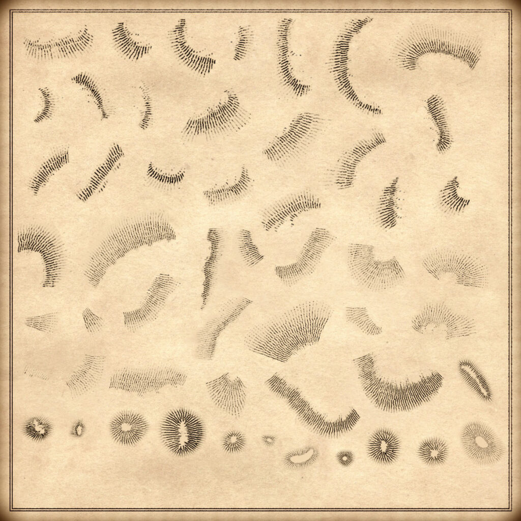 Old Cartography top-down mountains & topography assets pack