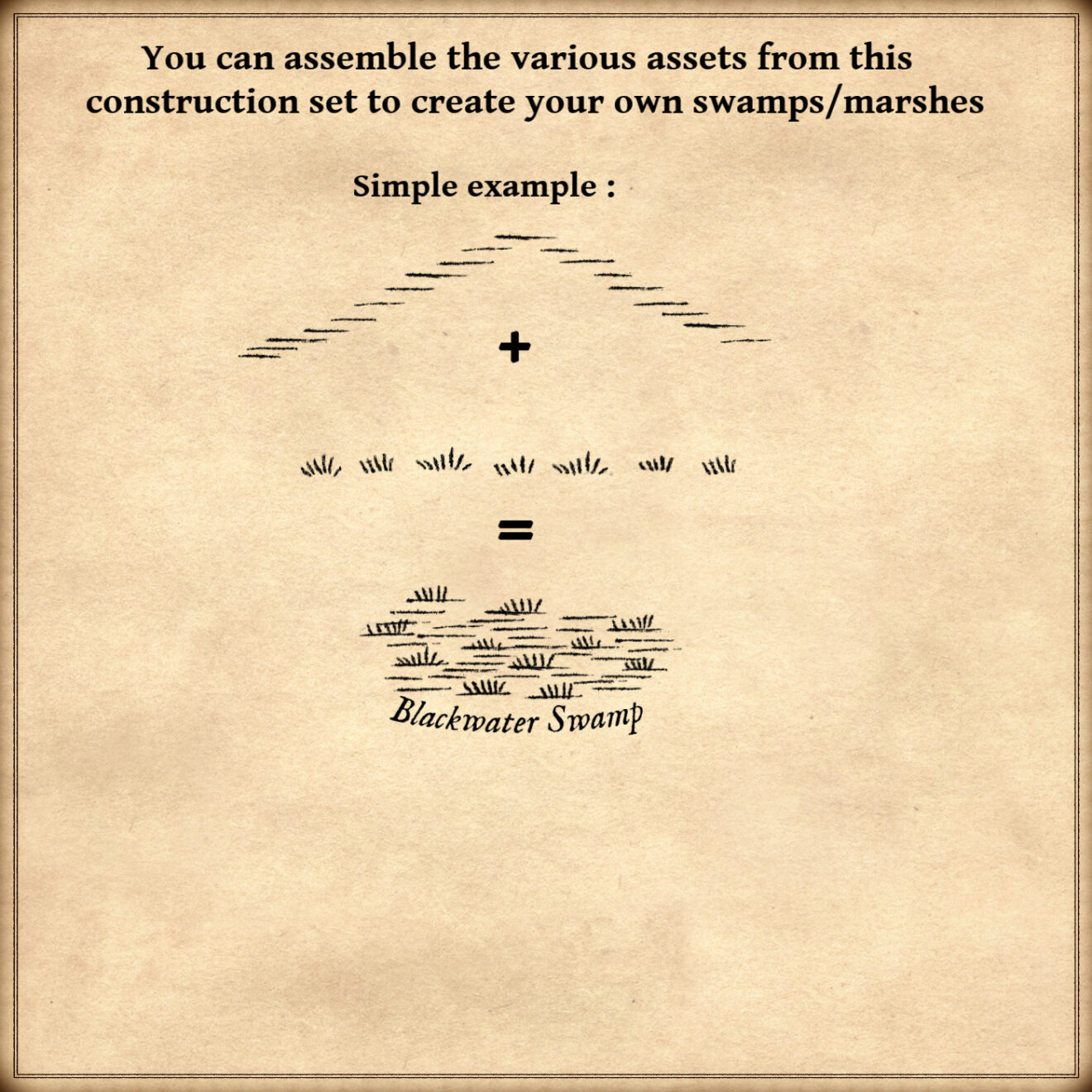 Swamps, Marshes, Fens, Wetland cartography assets Mega pack