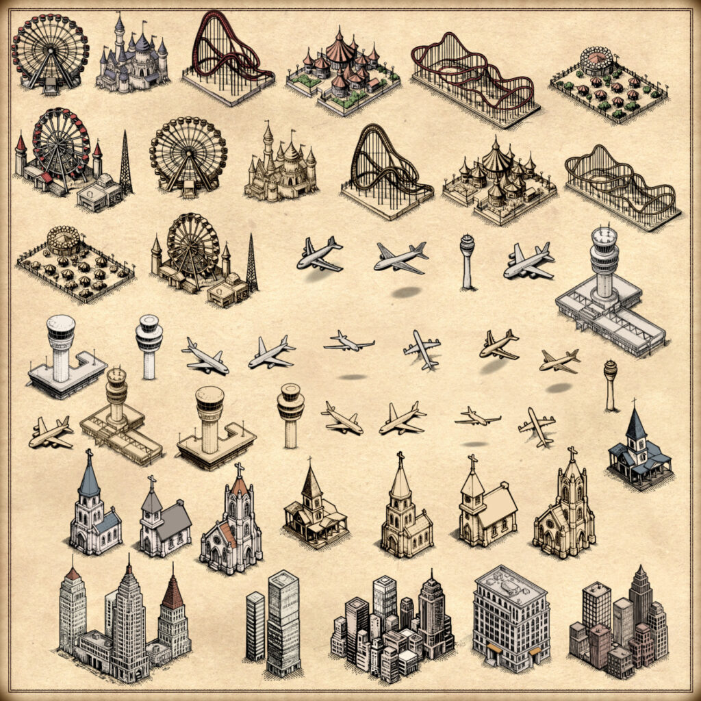 Modern Era Complete Megapack - 1161 Vintage Map assets