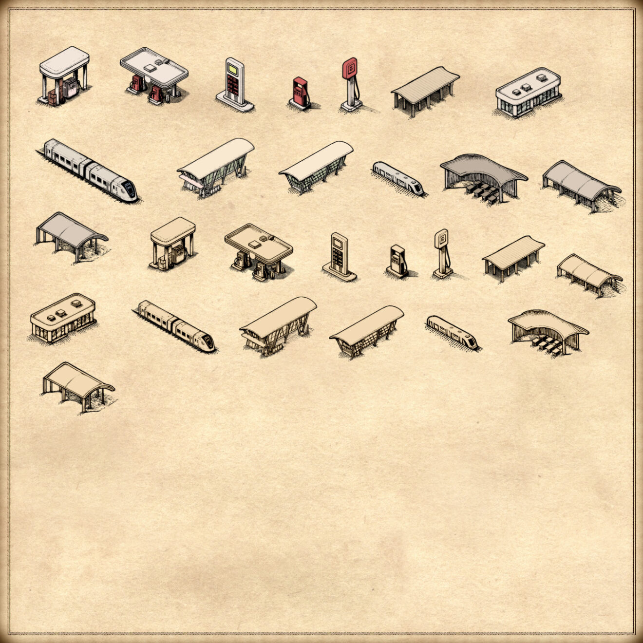 Modern Era Complete Megapack - 1161 Vintage Map assets