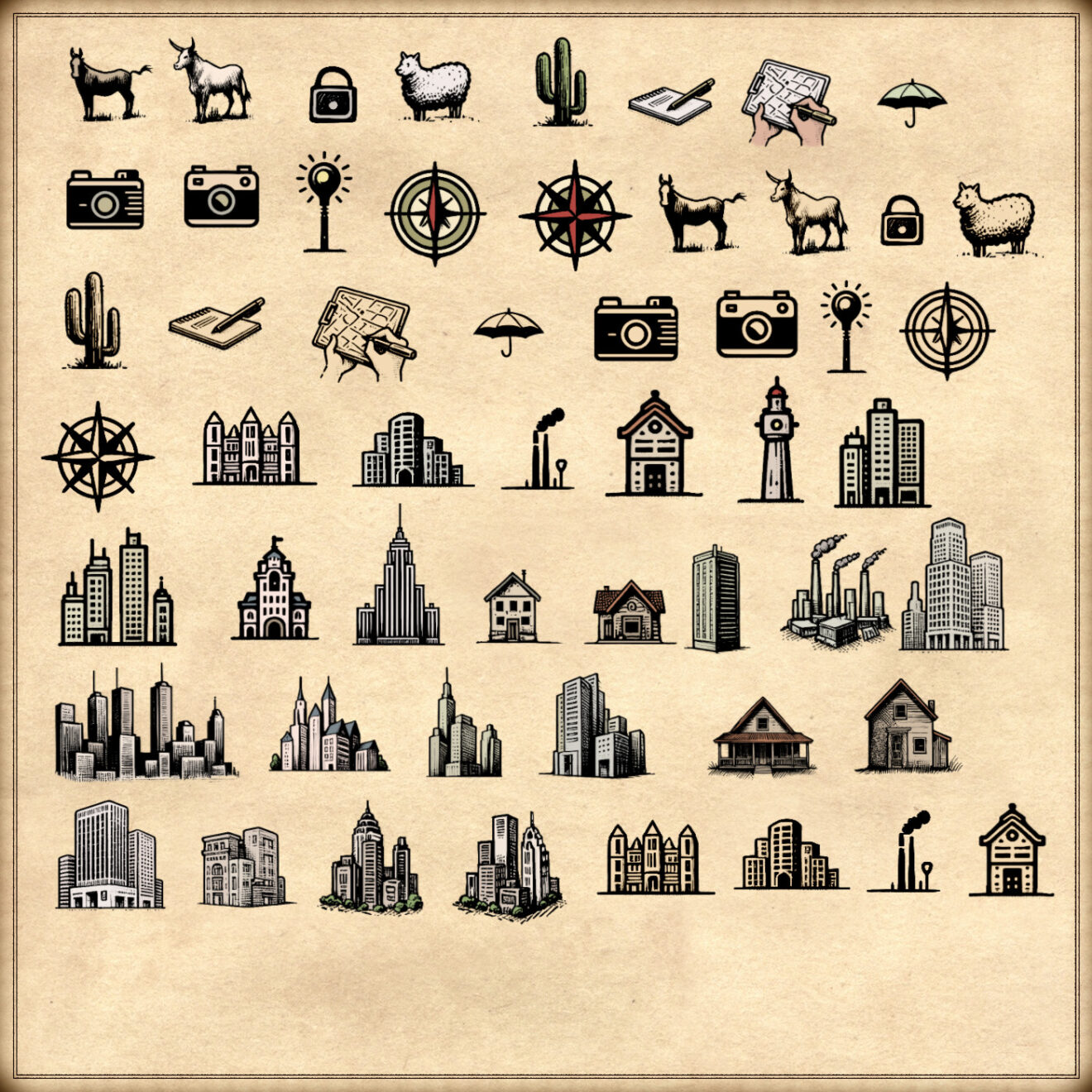 Modern Era Complete Megapack - 1161 Vintage Map assets