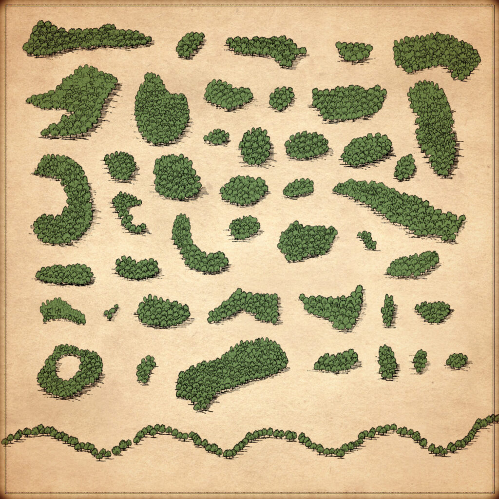 Tree Clumps Bundle Vintage assets ( Woods, Jungle, Trees )