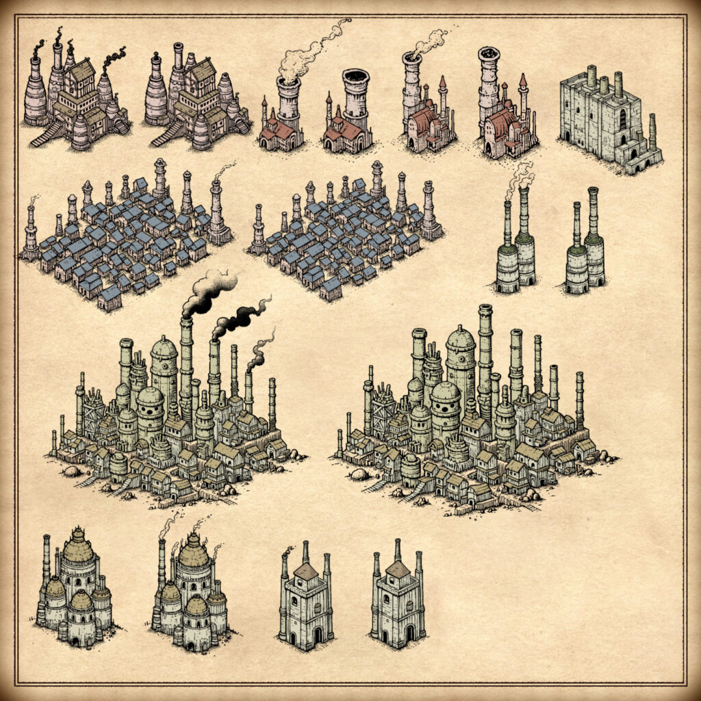 Medieval Fantasy Industries & Factories Vintage assets Pack