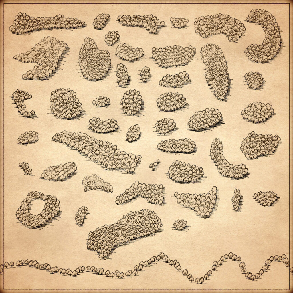 Tree Clumps Bundle Vintage assets ( Woods, Jungle, Trees )