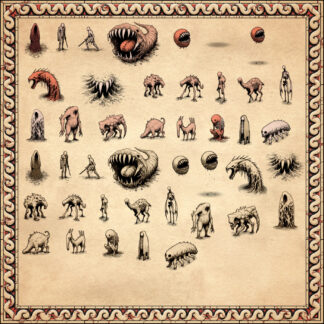 Horror Fleshscape Complete Vintage Fantasy Map Assets Pack