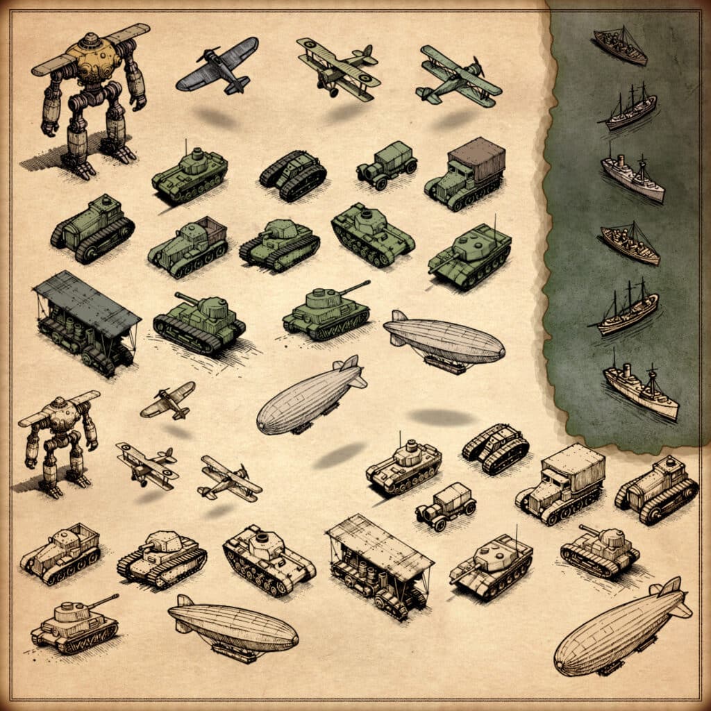 Alternate World War 1 & 2 - Fantasy map assets Megapack