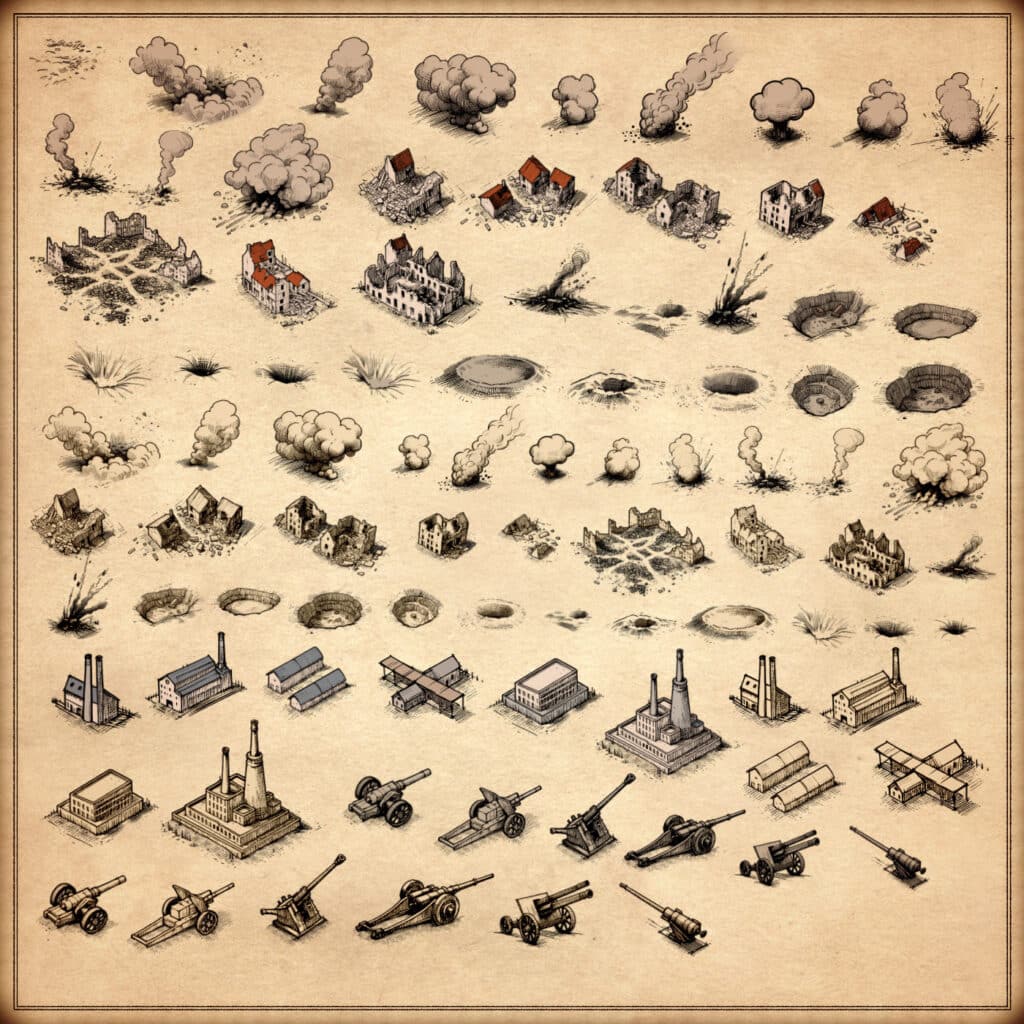 Alternate World War 1 & 2 - Fantasy map assets Megapack