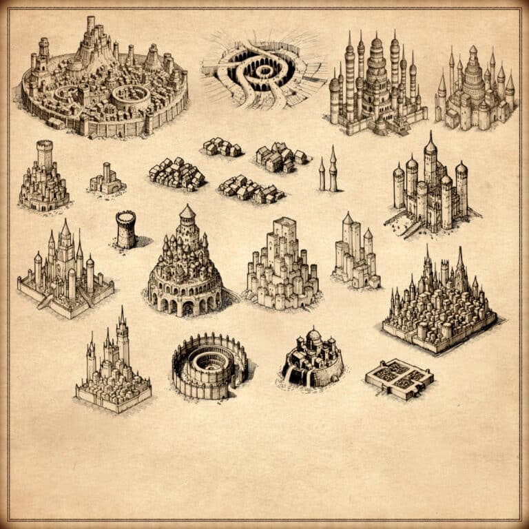 High Elf Towns & Imperial Cities – Fantasy Map Assets Pack