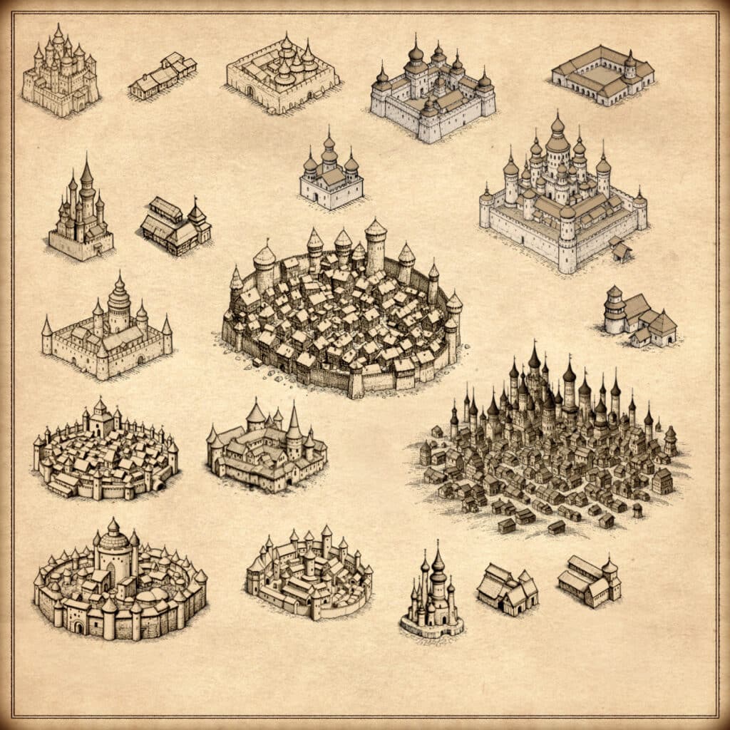 Slavic Towns, Castles, & Pine Trees, Wonderdraft assets