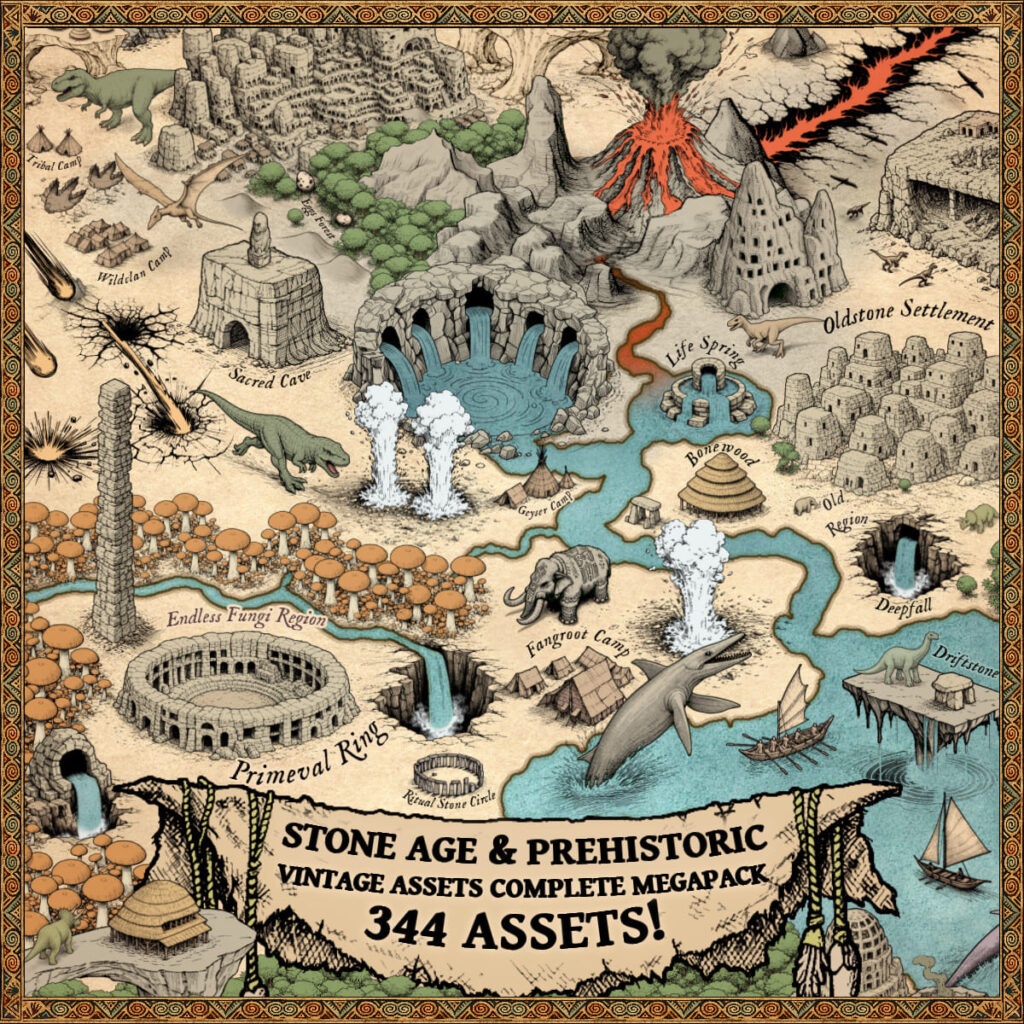 Wonderdraft Assets & Fantasy Map Icons – Vintage Cartography Assets
